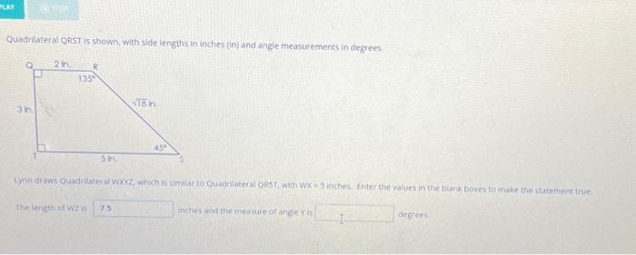 Solved Quadrilateral QRST is shown, with side lengths in | Chegg.com
