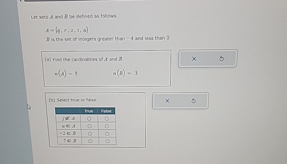 Solved Let sets A and B ﻿be defined as | Chegg.com