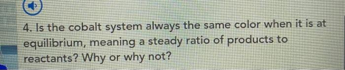 Solved 3. How does the cobalt system illustrate a reversible | Chegg.com
