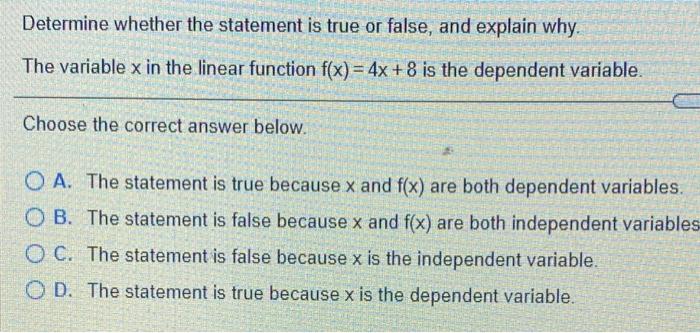 Solved Determine whether the statement is true or false, and | Chegg.com