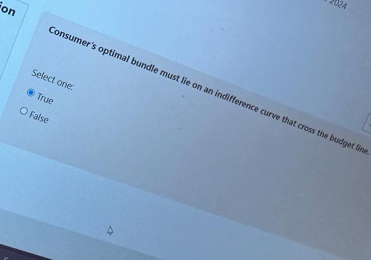 Solved consumer's optimal bundle must lie on an indifference | Chegg.com