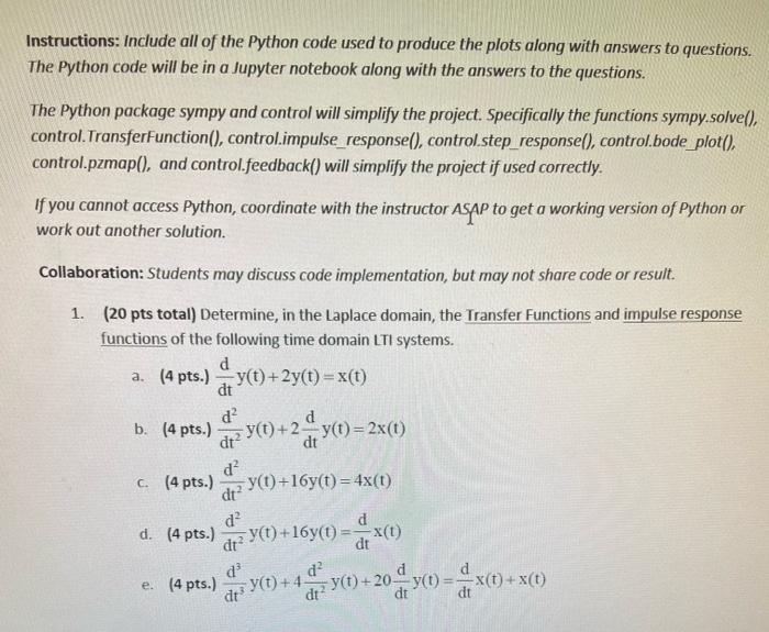 Solved Instructions: Include all of the Python code used to | Chegg.com