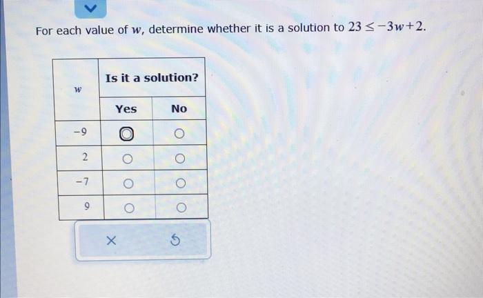 Solved For each value of w, determine whether it is a | Chegg.com