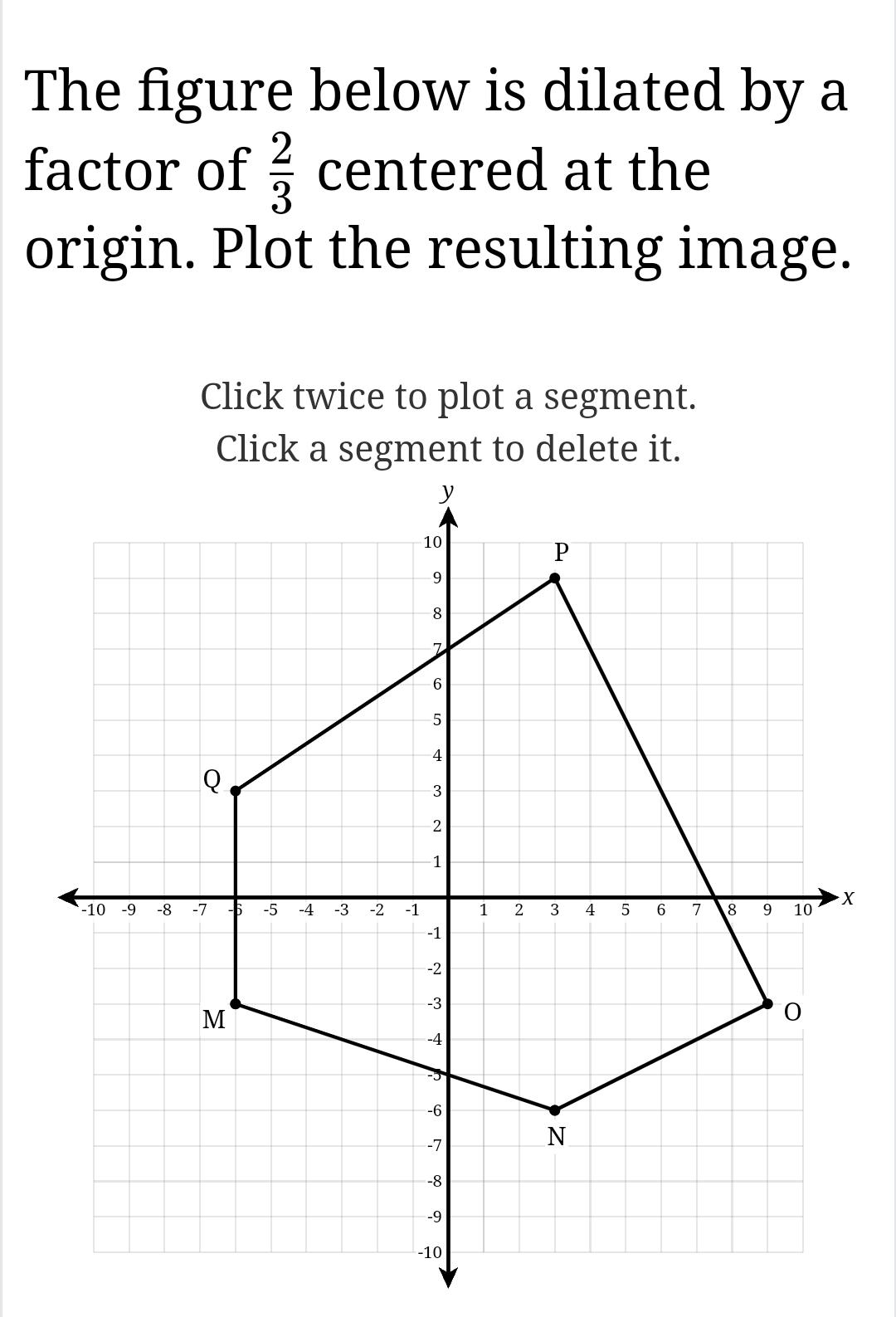 Solved The figure below is dilated by a factor of 23 | Chegg.com