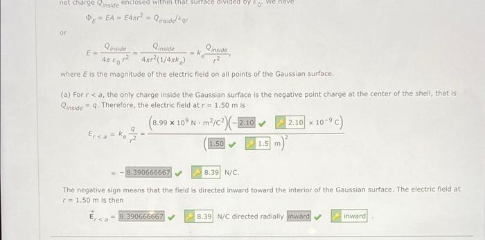 Solved Step 3 (c) At = 2.50 m, wherer > b, the Gaussian | Chegg.com