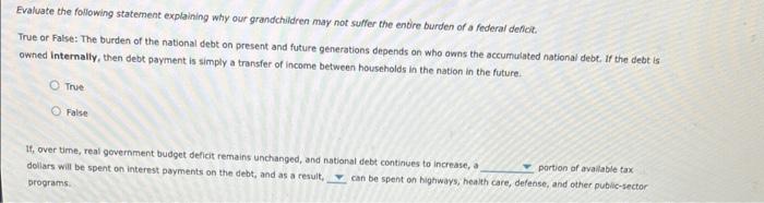 Solved Evaluate the following statement explaining why our | Chegg.com