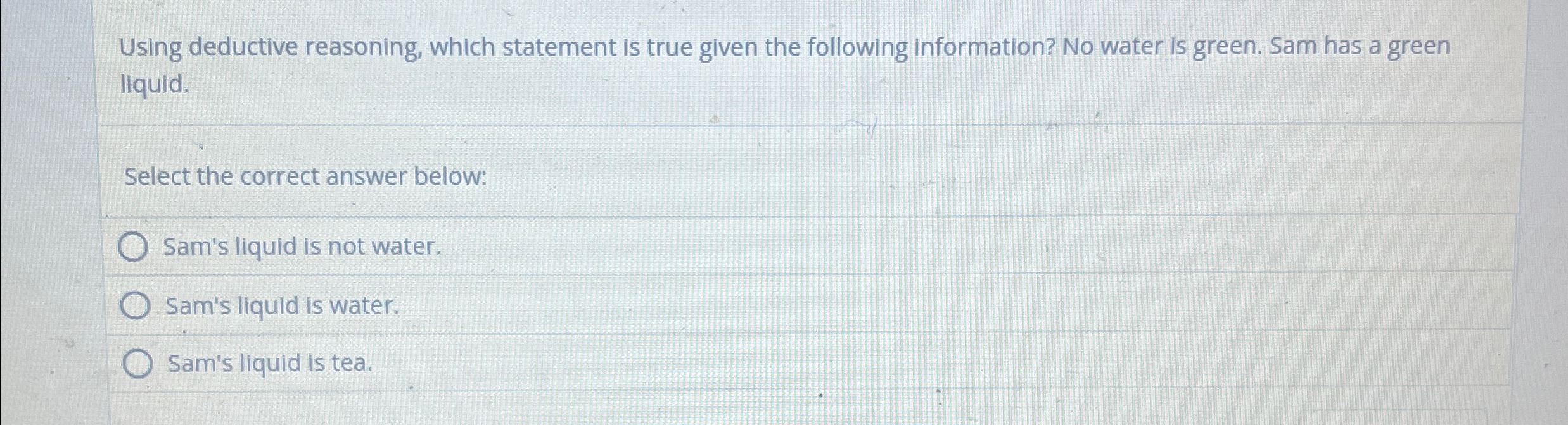 Solved Using deductive reasoning, which statement is true | Chegg.com