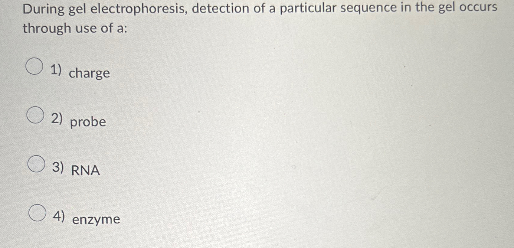 Solved During gel electrophoresis, detection of a particular | Chegg.com