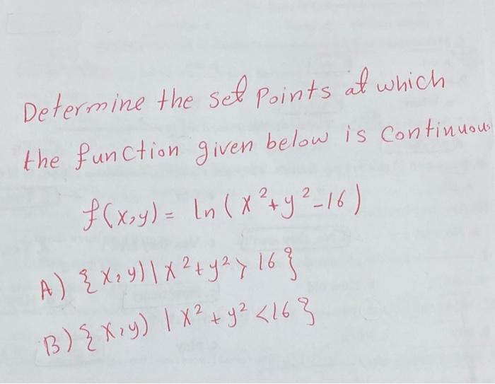 Solved Determine the set points at which the function given | Chegg.com