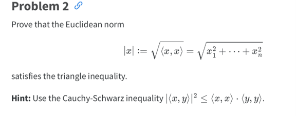 Solved Problem 2OProve that the Euclidean | Chegg.com