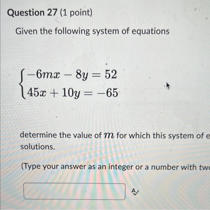 Solved Question 27 (1 point) Given the following system of | Chegg.com Solved Question 27 (1 point) Given the following system of | Chegg.com