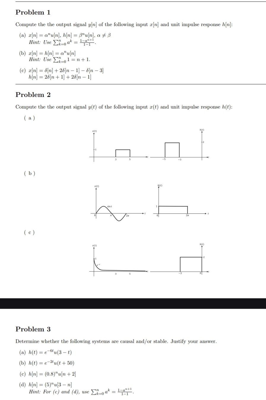 Solved Compute the the output signal y[n] ﻿of the following | Chegg.com