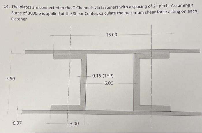 Solved 14. The plates are connected to the C-Channels via | Chegg.com