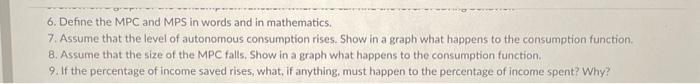 Solved 6. Define the MPC and MPS in words and in | Chegg.com