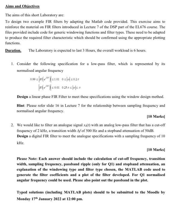 Solved Aims and Objectives The aims of this short Laboratory | Chegg.com