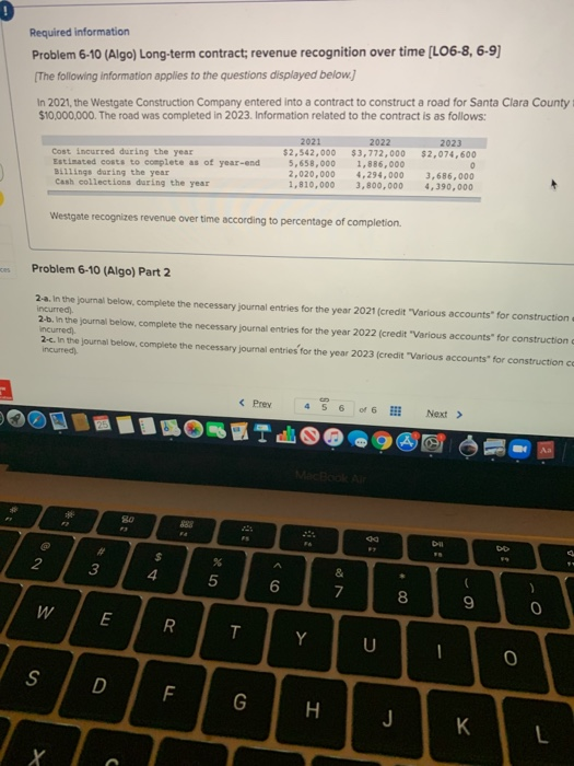 Solved 0 Required information Problem 6-10 (Algo) Long-term | Chegg.com