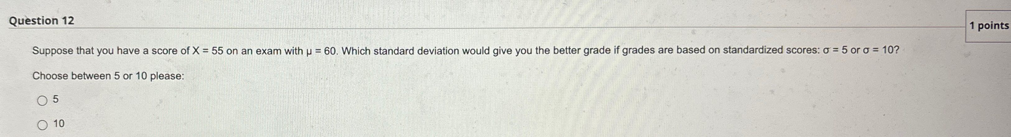 Solved Question 121 ﻿pointsSuppose that you have a score of | Chegg.com