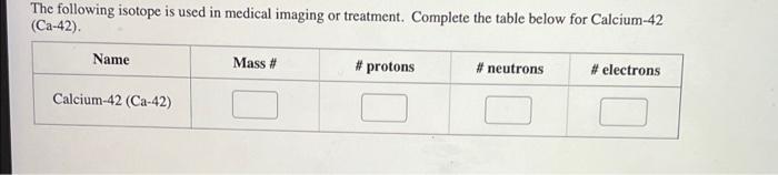 Solved The following isotope is used in medical imaging or | Chegg.com