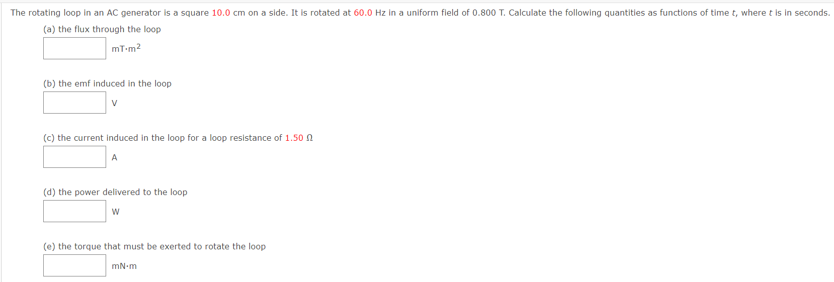 Solved The rotating loop in an AC generator is a square | Chegg.com