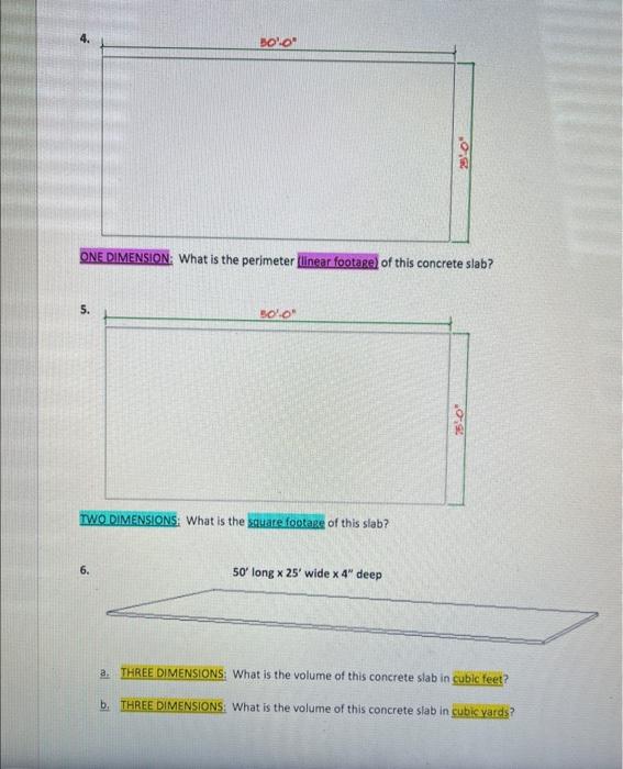 Solved ONE DIMENSION: What is the perimeter linear footagel | Chegg.com
