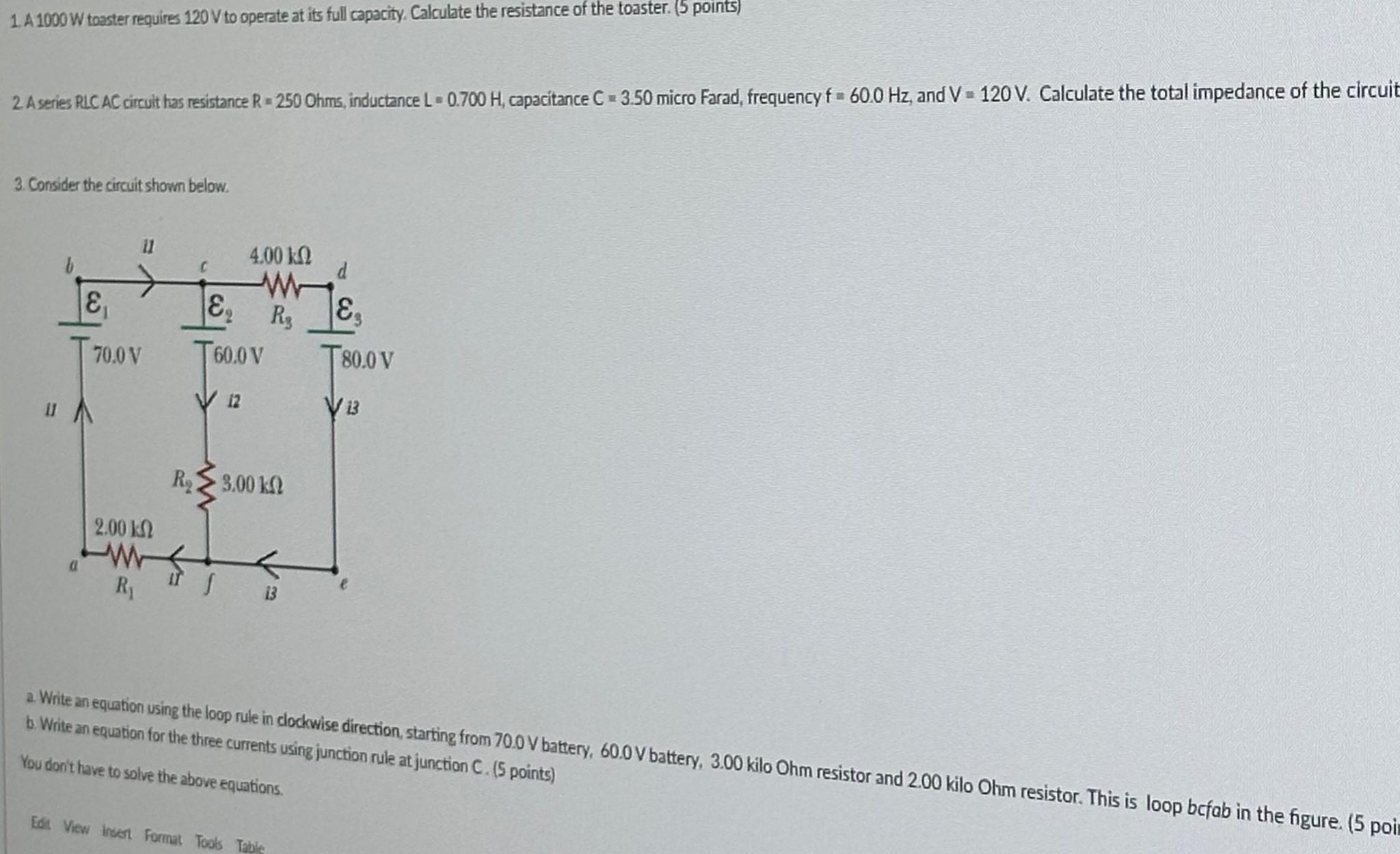 Solved A 1000W ﻿toaster requires 120V ﻿to operate at its | Chegg.com