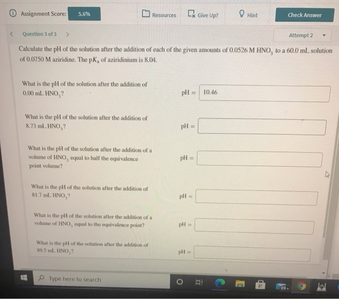 Solved Assignment Score: 5.6% Resources x Give Up? Hint | Chegg.com