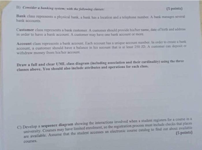 Solved B) Consider a banking system; with the following | Chegg.com