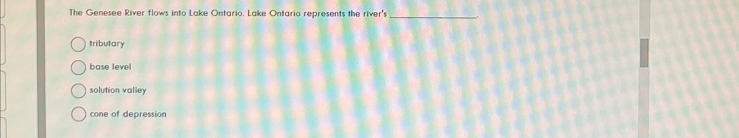 Solved The Genesee River flows into Lake Ontario. Lake | Chegg.com