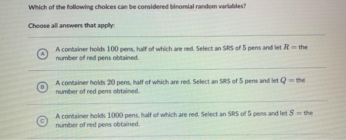 Solved Which of the following choices can be considered | Chegg.com