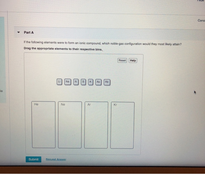 Solved Cons Part A If the following elements were to form an | Chegg.com