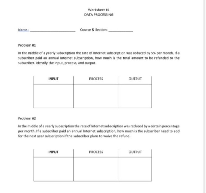 Solved Worksheet #1 DATA PROCESSING Name: Course & Section: | Chegg.com