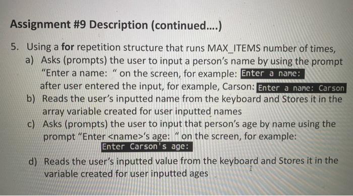 Solved Assignment \#9 Description Write the necessary | Chegg.com