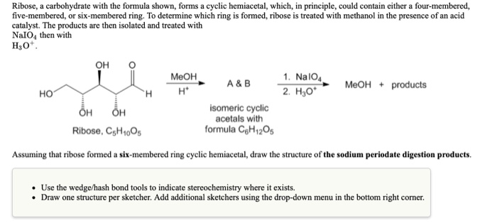 Solved Ribose, a carbohydrate with the formula shown, forms | Chegg.com