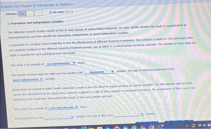 Solved 3. Dependent and independent variables The following | Chegg.com