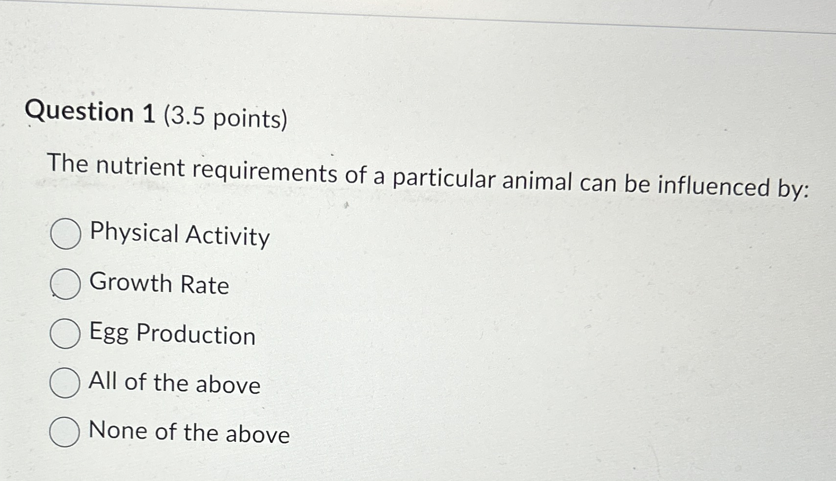 Solved Question 1 (3.5 ﻿points)The nutrient requirements of | Chegg.com