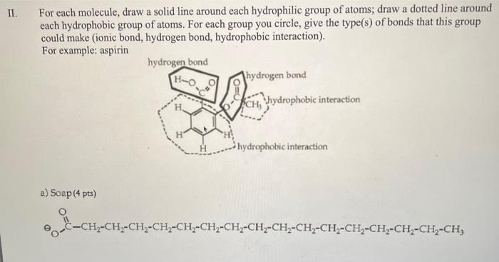 Solved For each molecule, draw a solid line around each | Chegg.com
