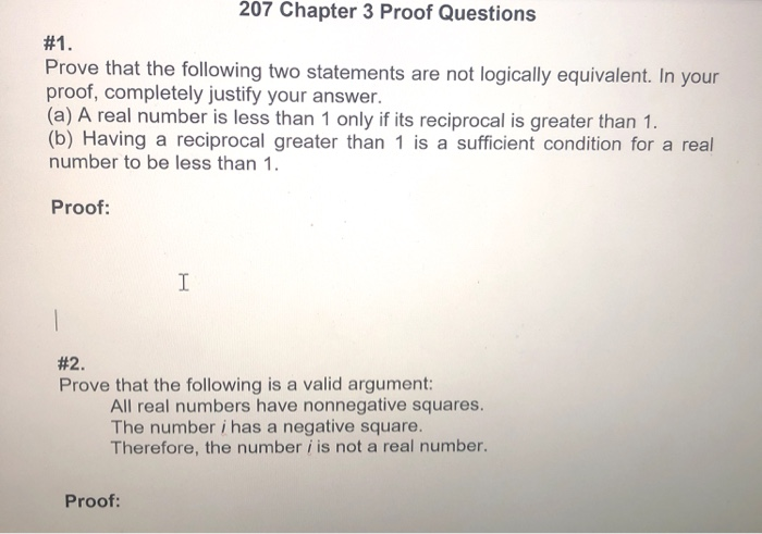 Solved 207 Chapter 3 Proof Questions #1. Prove that the | Chegg.com