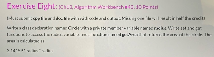 Solved Exercise Eight Ch13 Algorithm Workbench 43 10 3936