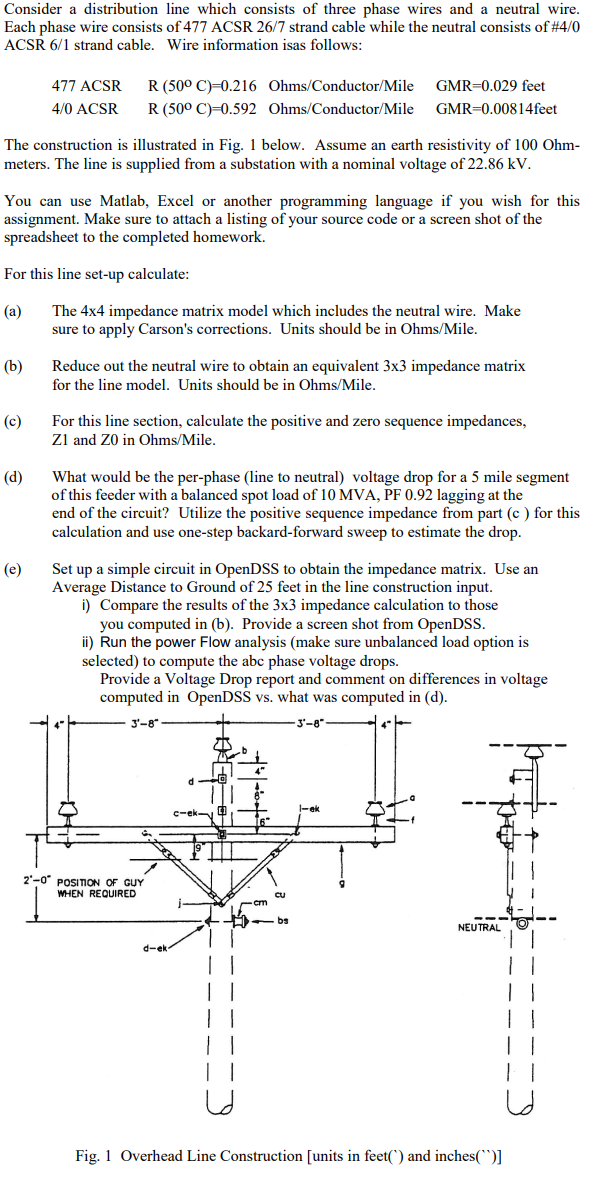 Consider a distribution line which consists of ﻿three | Chegg.com