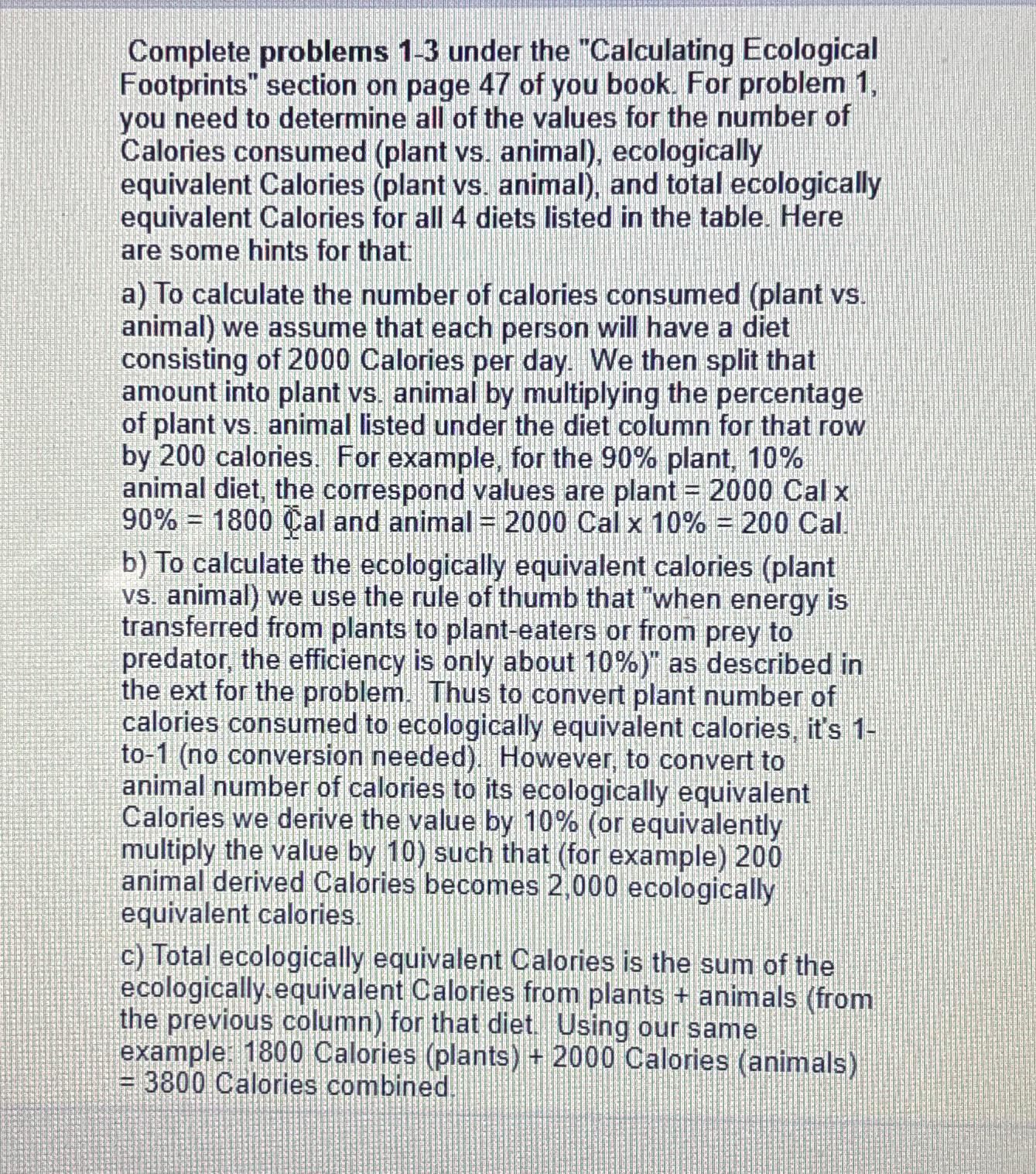 Solved Complete problems 1-3 ﻿under the "Calculating | Chegg.com