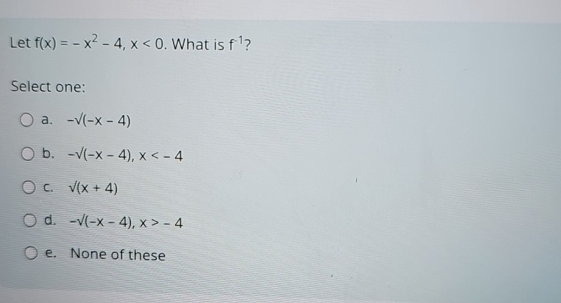 Solved Let f(x)=-x2-4,x