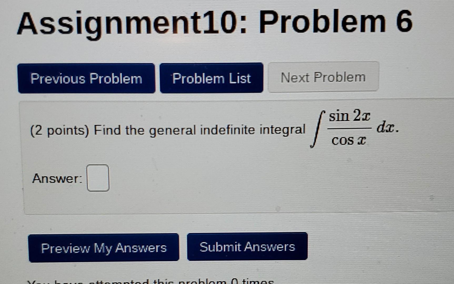 Solved Assignment10: Problem 6 Previous Problem Problem List | Chegg.com