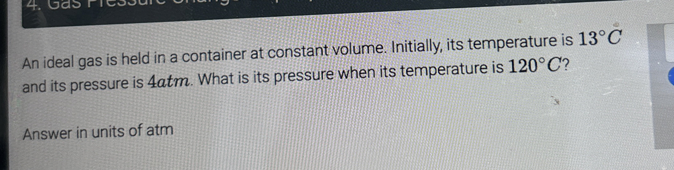 Solved An ideal gas is held in a container at constant | Chegg.com