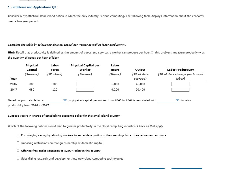 Solved 1. ﻿Problems and Applications Q3 ﻿Consider a | Chegg.com
