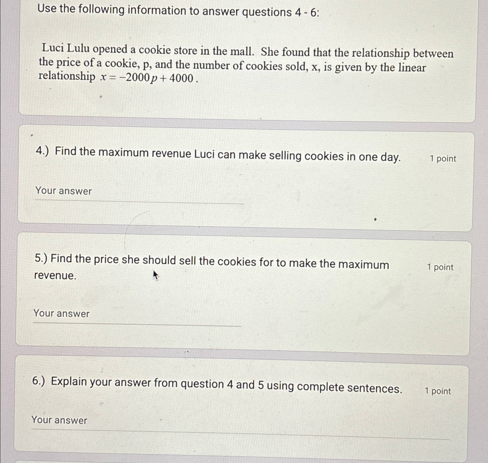Solved Use the following information to answer questions | Chegg.com