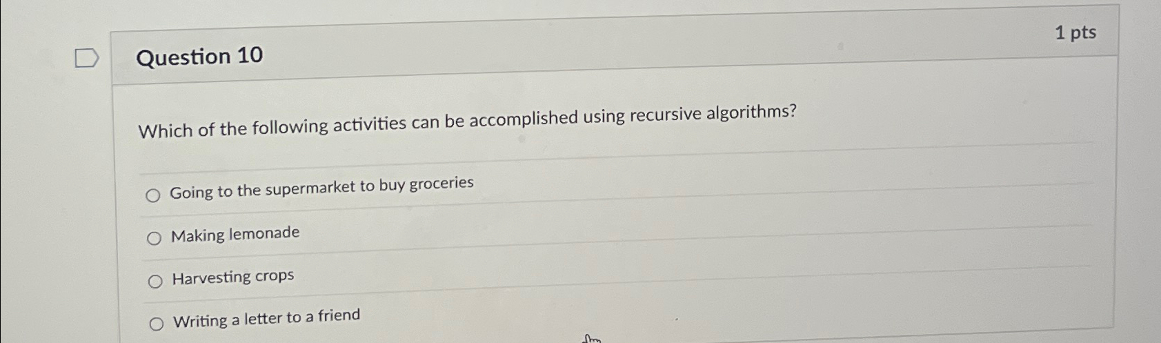 Solved Question 101ptsWhich of the following activities can | Chegg.com