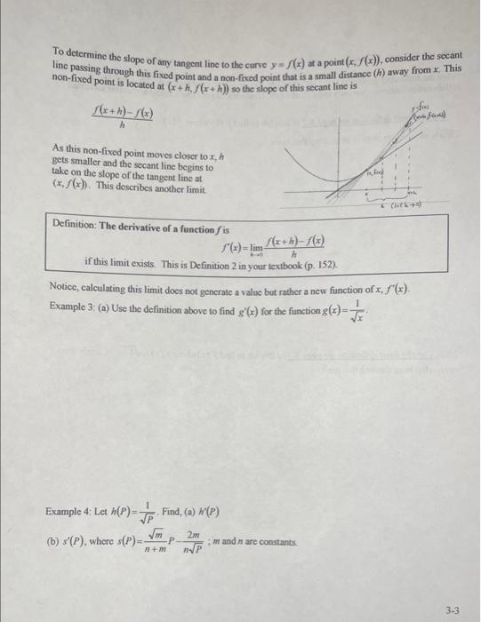 Solved 1. Use the limit definition on page 3−2 of this lab | Chegg.com