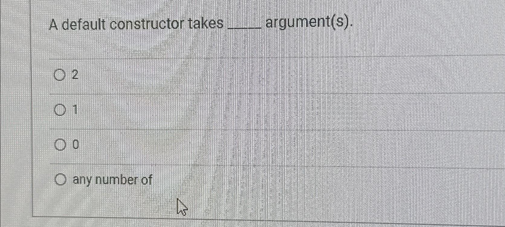 Solved A Default Constructor Takes Argument S 210any Number