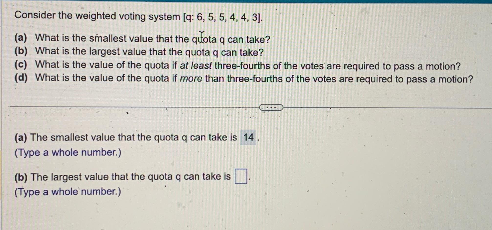 Solved Consider the weighted voting system | Chegg.com