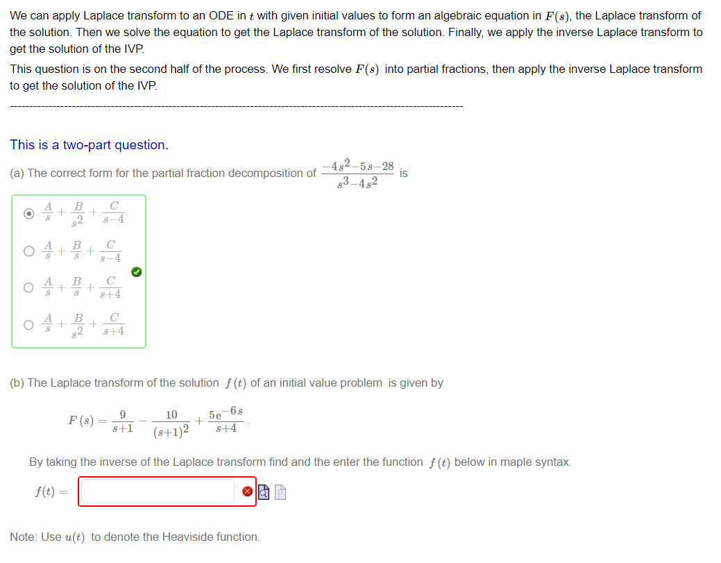 Solved We can apply Laplace transform to an ODE in t ﻿with | Chegg.com
